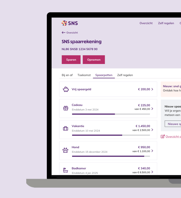 Nieuw in de app en Mijn SNS - SNS Bank